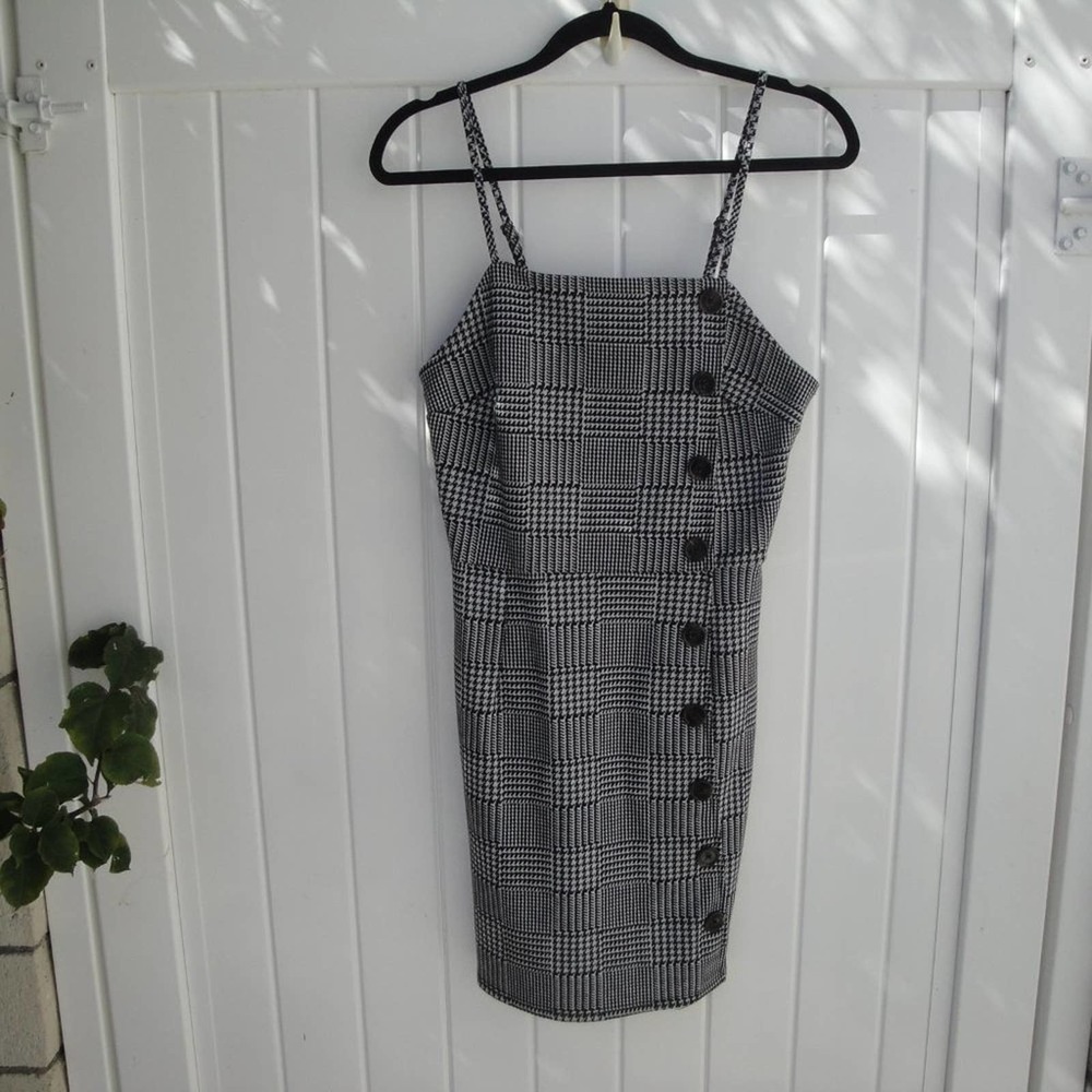 Preppy Women's Dress Mini Houndstooth--Black And Whit… - Gem